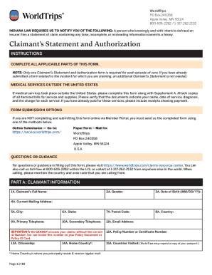 Fillable Online WorldTrips Business Travel Accident Claim Form Fax ...