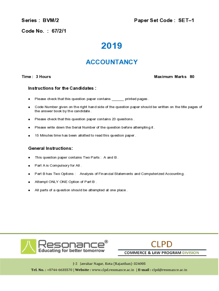 Fillable Online CBSE Accountancy (SET-2) Fax Email Print - pdfFiller