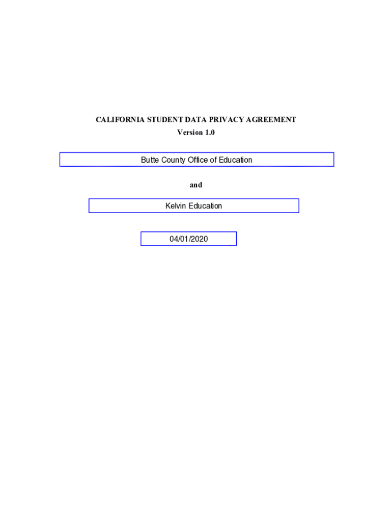 Fillable Online This California Student Data Privacy Agreement ("DPA ...