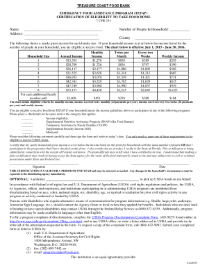 Fillable Online The Emergency Food Assistance Program (TEFAP) Plan of ...