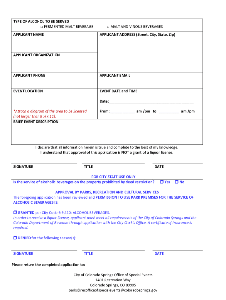 Fillable Online ALCOHOL POLICY AND PERMISSION TO SERVE ALCOHOL ...