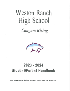 Fillable Online Student Parent Handbook - Weston Ranch High School Fax ...