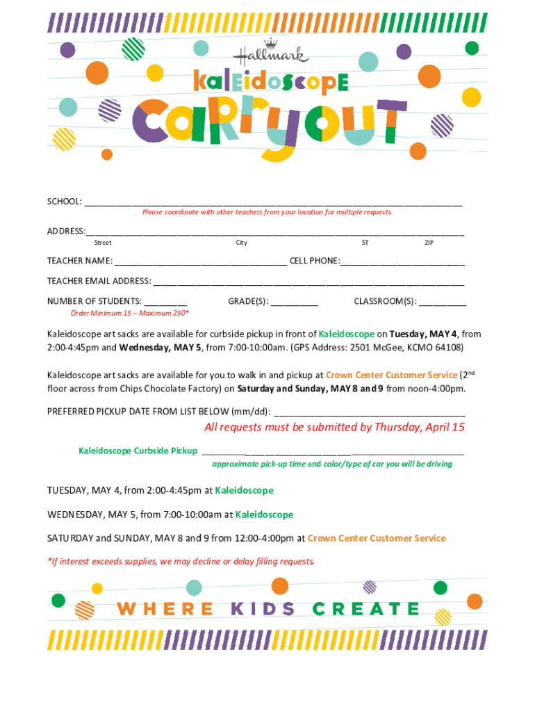 Fillable Online Please coordinate with other teachers from your ...