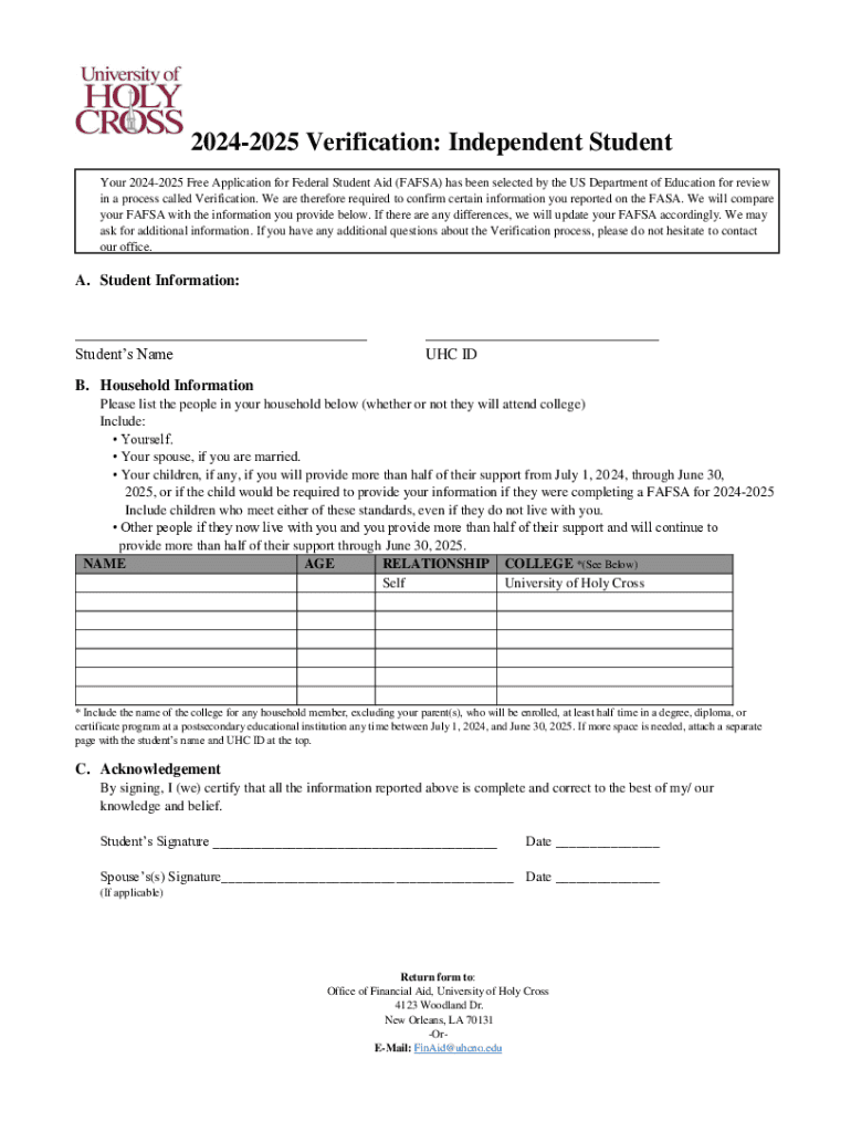 Fillable Online Your 2024-2025 Free Application for Federal Student Aid ...