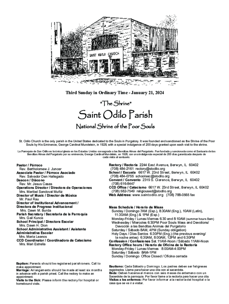 Completable En línea Saint Odilo Parish Fax Email Imprimir - pdfFiller