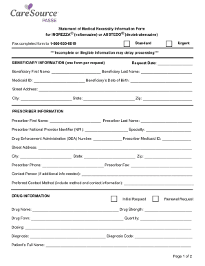 Fillable Online AR-PAS-P-2639100 Ingrezza/Austedo Prior Authorization ...