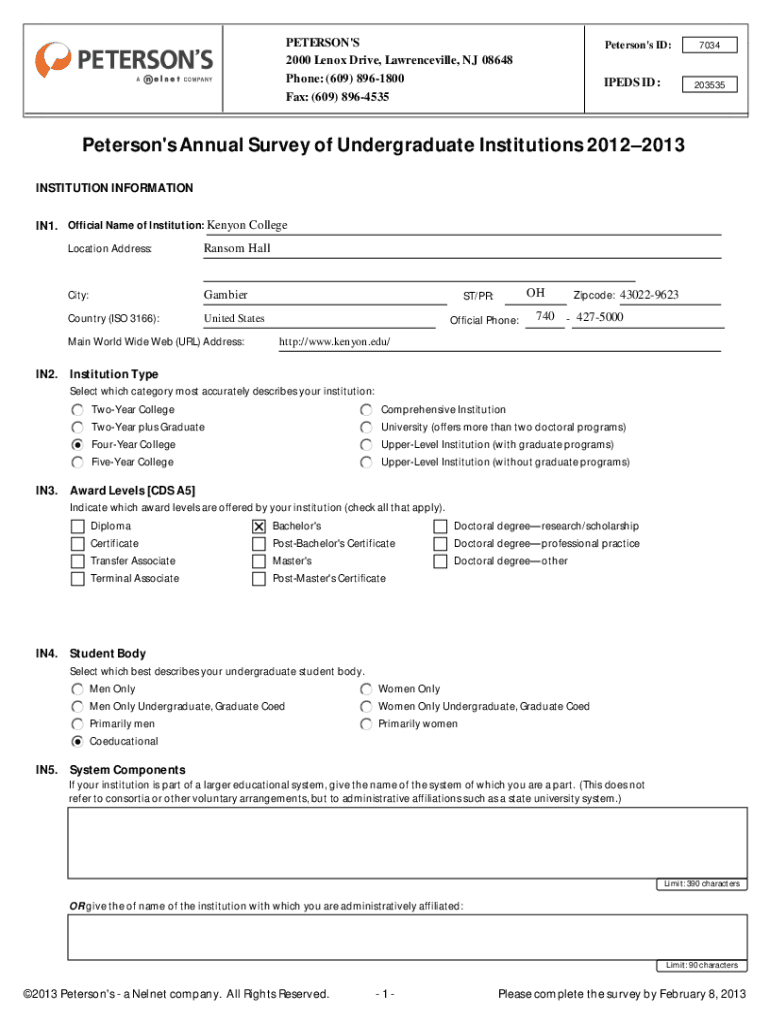 Fillable Online IPEDS Data - National Center for Education Statistics ...