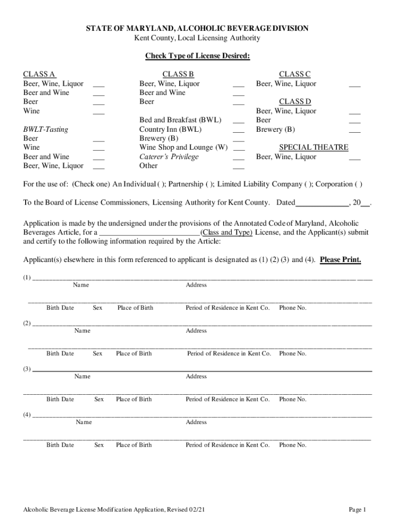 Fillable Online Section 21-902 - Class B beer, wine, and liquor license ...