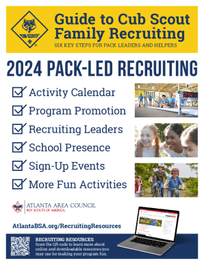 Fillable Online Guide to Cub Scout Family Recruiting Atlanta Area ...