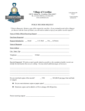 Fillable Online Public Records Request Worksheet Fax Email Print ...
