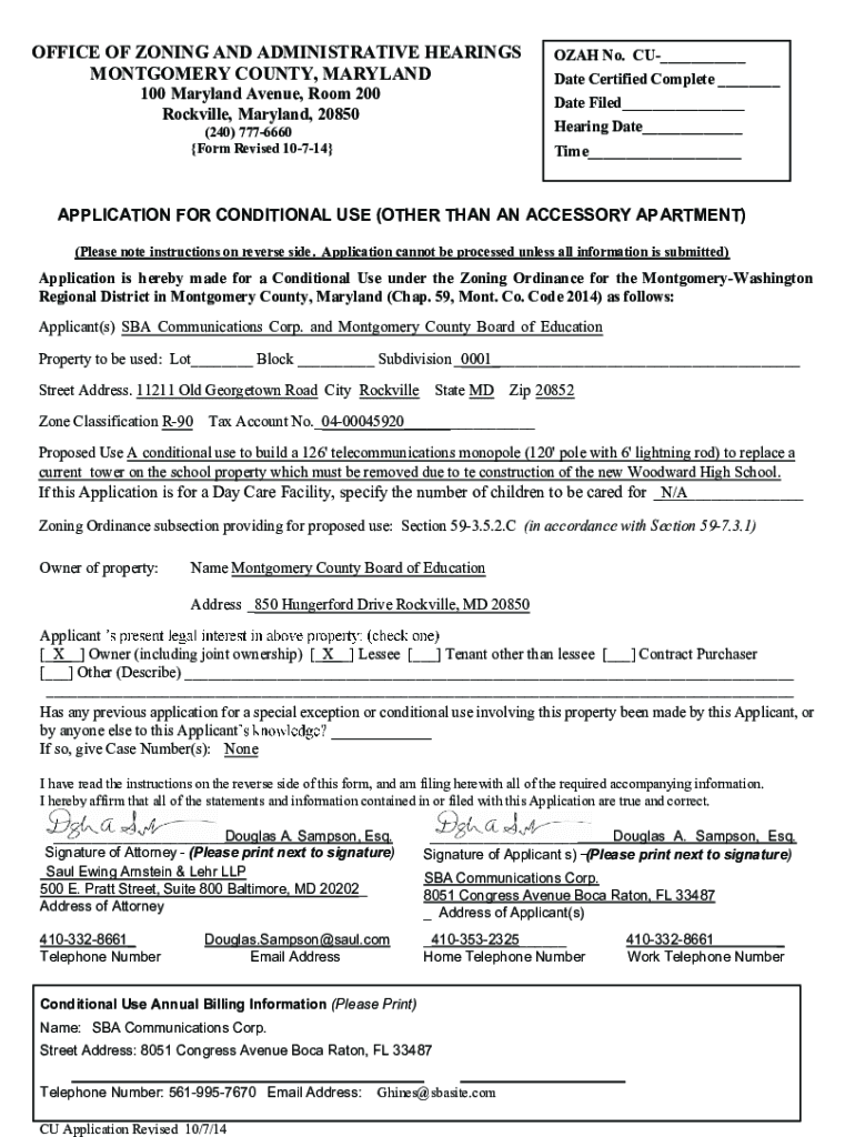 Fillable Online Application of OZAH's Zoning Rules of Procedure: Fax Email Print - pdfFiller