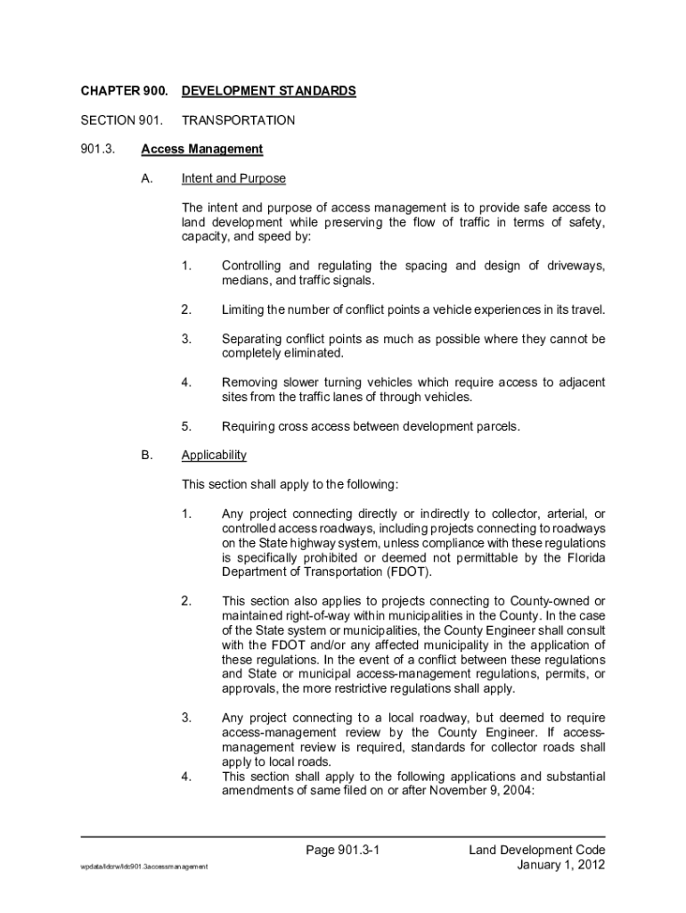 Fillable Online Land Development Code, Chapter 900, Section 901 ...