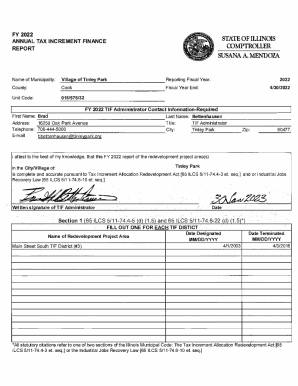 Fillable Online Tax Increment Finance TIF Districts Fax Email Print - pdfFiller
