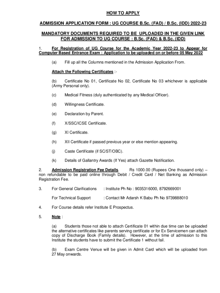 Fillable Online Application Procedures / Procdures de demande d'admission Fax Email Print ...