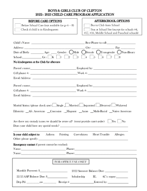 Fillable Online Child Care Application 2022-23.docx Fax Email Print ...