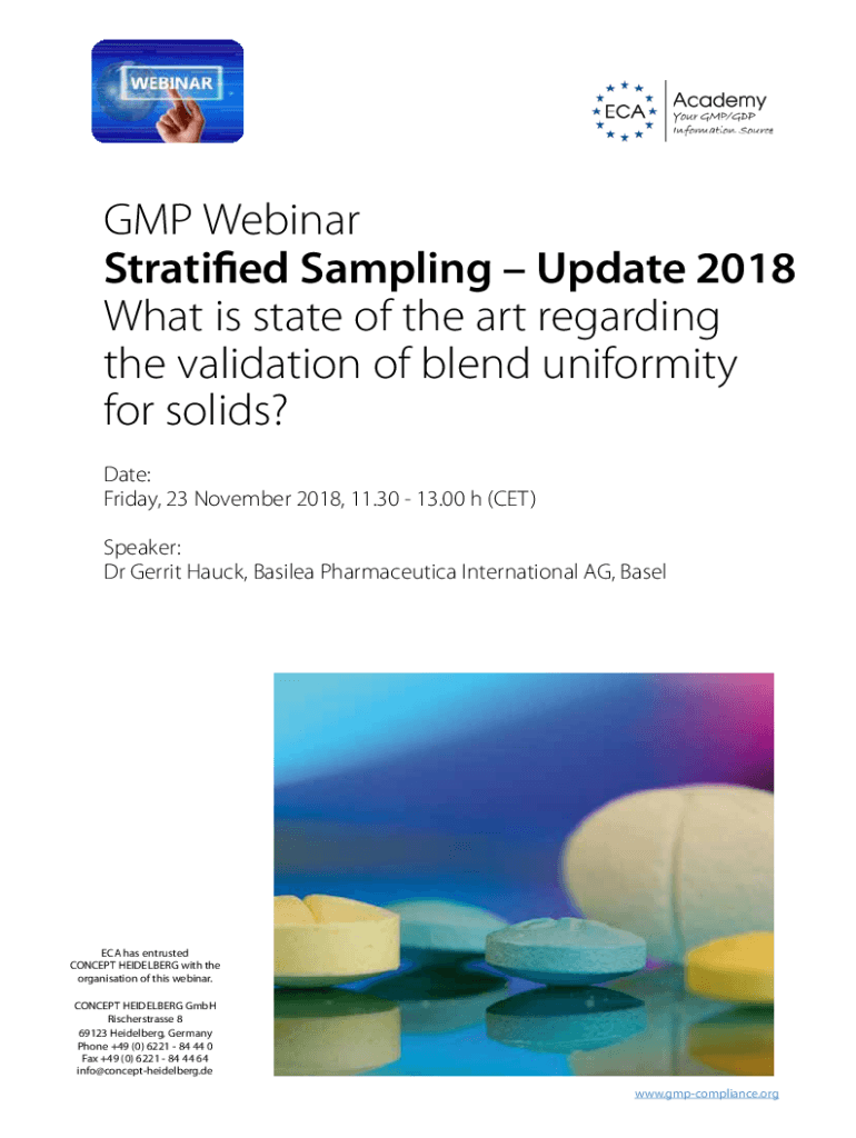 Fillable Online The Use of Stratified Sampling of Blend and Dosage Units ... Fax Email Print ...