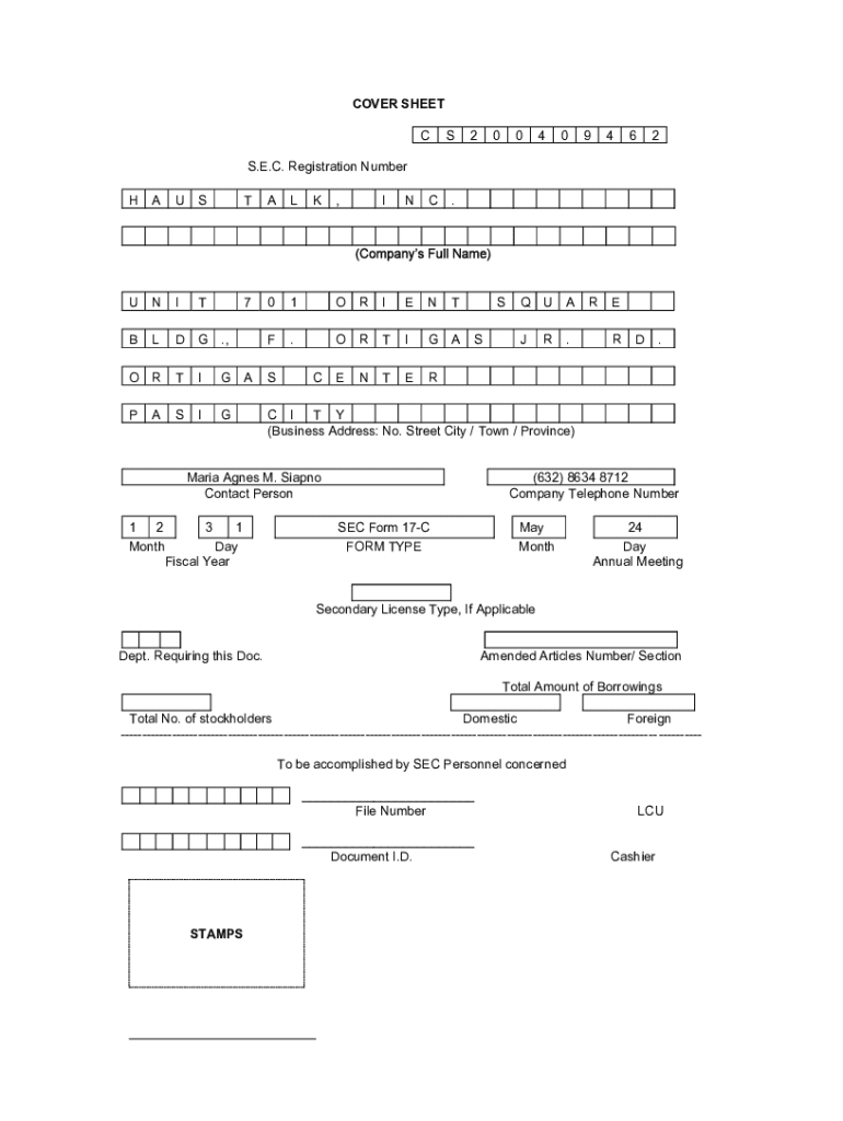 Fillable Online SEC Form 17-C -Disbursement of Proceeds--final.pdf Fax ...