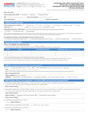 Fillable Online Know Your Customers (KYC) - Supplementary KYC Form Fax ...