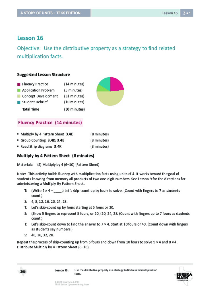 Fillable Online Zearn Lesson 16 Use the distributive property as a ...