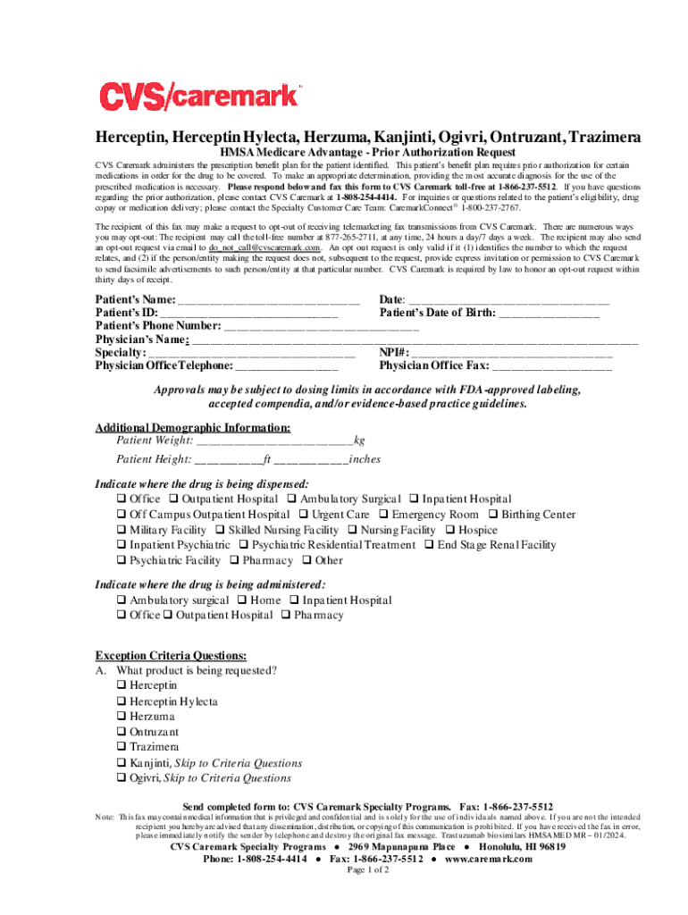 Fillable Online HMSA Medicare Advantage Coverage Determination ... Fax ...