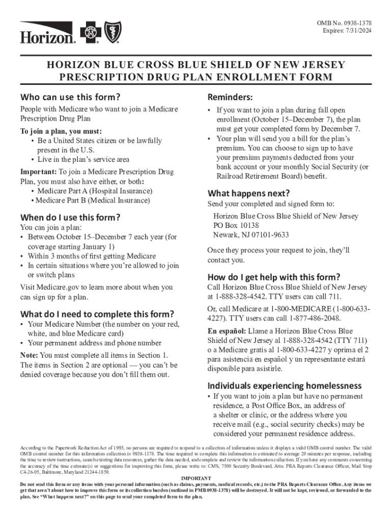 Fillable Online Medicare Health Insurance Online NJ - Horizon Blue ...