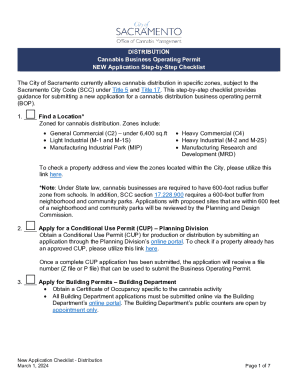 Fillable Online DISTRIBUTION Cannabis Business Operating Permit NEW ...