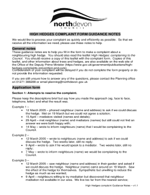 Fillable Online Complain about a high hedge application form Fax Email ...