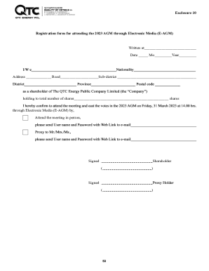 Fillable Online Enclosure 10 Registration form for attending the 2023 AGM ... Fax Email Print ...