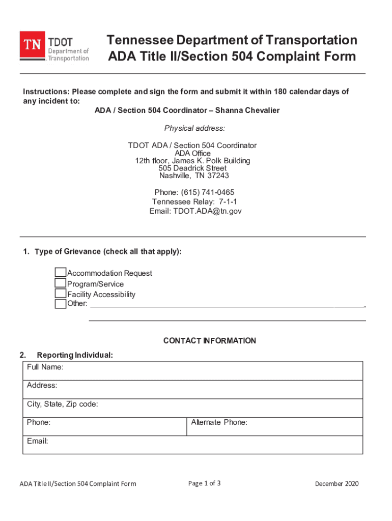 Fillable Online Your Rights under the Americans with Disabilities Act ...