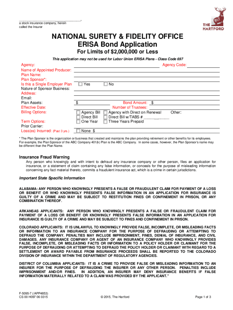 Fillable Online FIDELITY BOND AGREEMENT Fax Email Print - pdfFiller