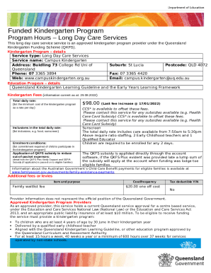 This long day care service service is an approved kindergarten program ...