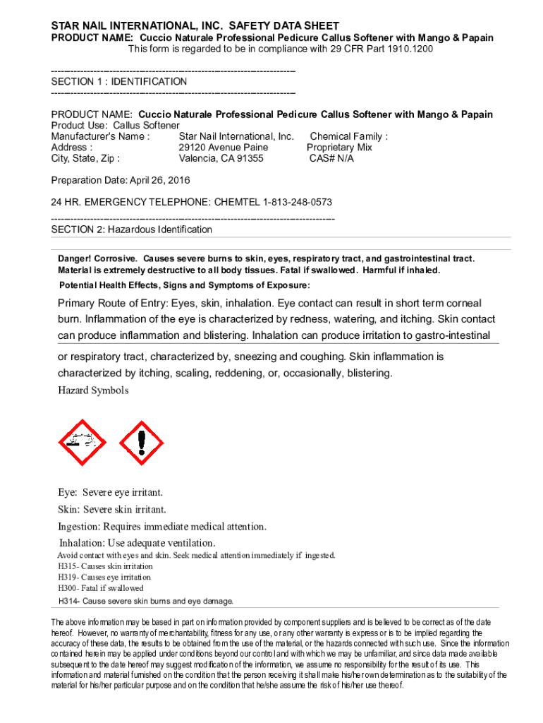 Fillable Online SAFETY DATA SHEET- Finished Product SECTION 1 Fax Email ...