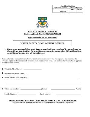 water safety development officer Doc Template | pdfFiller