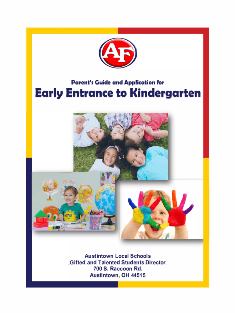 Fillable Online PARENTS GUIDE and APPLICATION for Early Entrance to ...