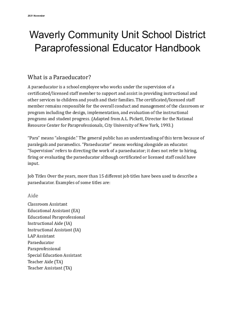 Fillable Online What is a Paraeducator? Definition, Duties and Salary ...