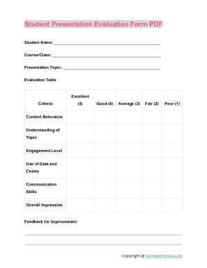 Fillable Online FREE 22+ Student Evaluation Form Samples, PDF, Word, ... Fax Email Print - pdfFiller