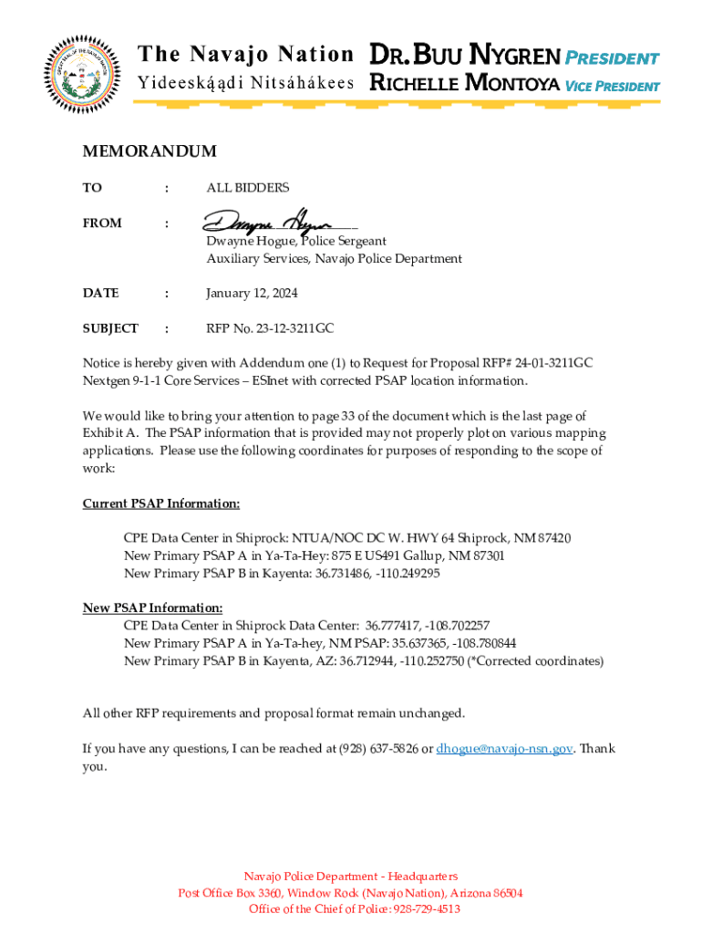 Fillable Online REQUEST FOR PROPOSAL Navajo ... Fax Email Print - pdfFiller