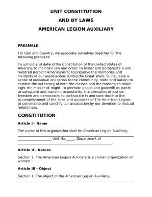 SUGGESTED UNIT CONSTITUTION Doc Template | pdfFiller