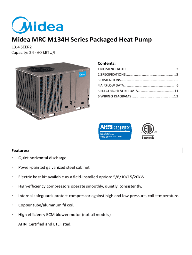 Fillable Online Goodman 2.5 Ton 13.4 SEER2 Heat Pump Package Unit ... Fax Email Print - pdfFiller