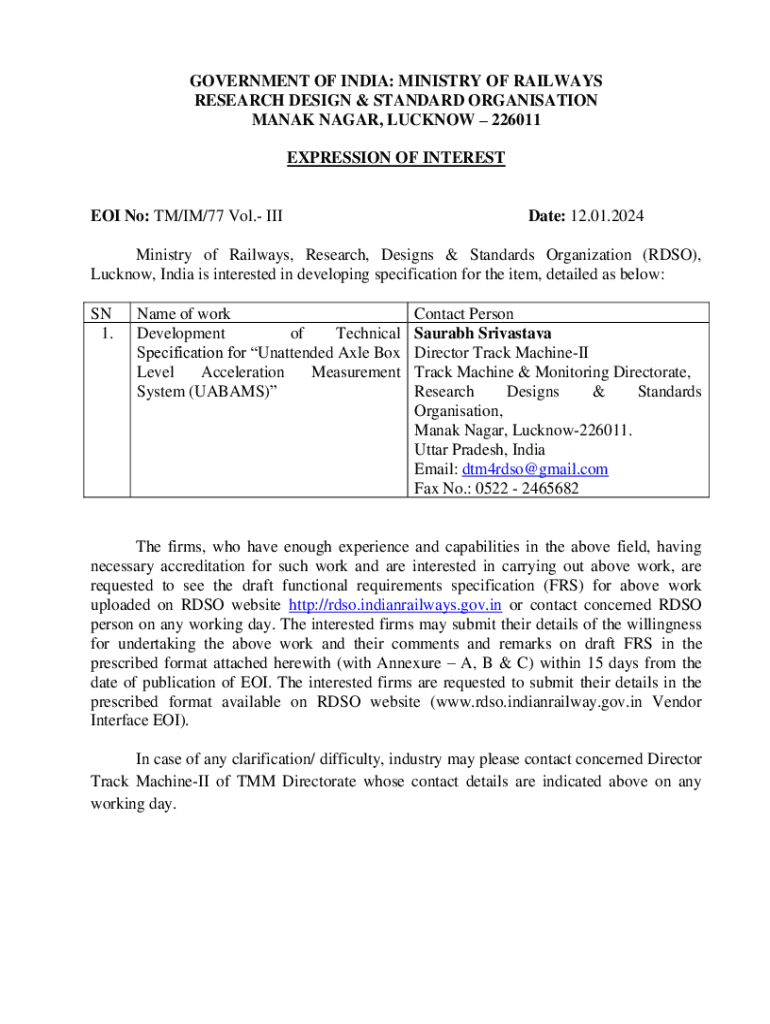 Rdso Full Form - Fill Online, Printable, Fillable, Blank | pdfFiller