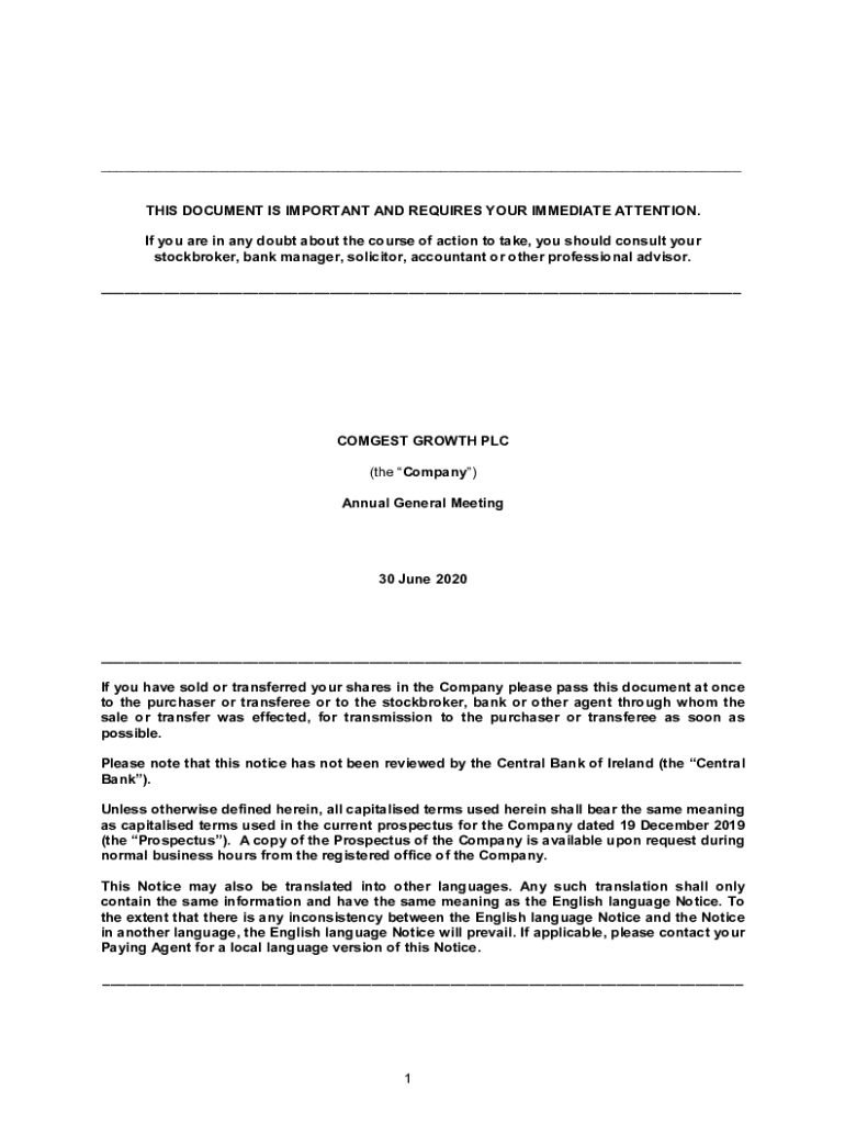 Fillable Online COMGEST GROWTH PLC Fax Email Print - pdfFiller