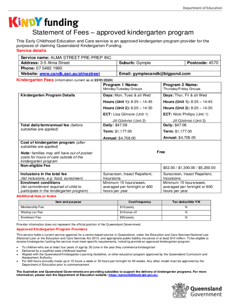 Fillable Online C&K Free Kindy Fact Sheet 2024 (Affiliate) Fax Email ...