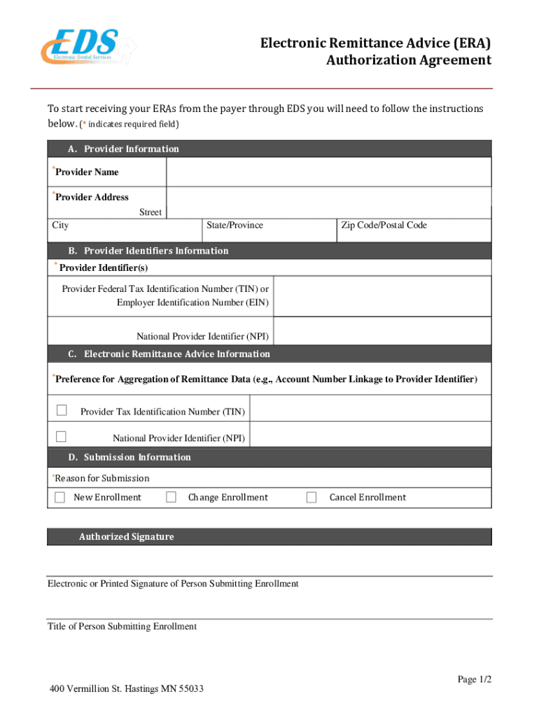 Fillable Online Health Care Payment and Remittance Advice ... Fax Email ...