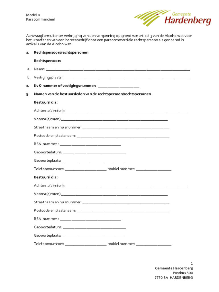 Invulbaar Online Formulier melding wijziging leidinggevende(n) voor ...