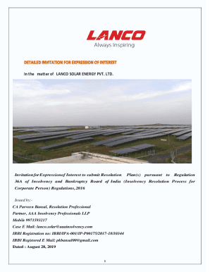 Fillable Online In the matter of LANCO SOLAR ENERGY PVT Fax Email Print ...