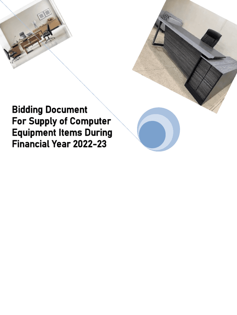 Fillable Online Bidding Document For Supply of Computer Equipment ...