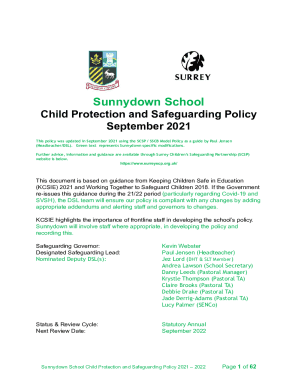 Fillable Online SSCP Safeguarding Policy Template Fax Email Print ...