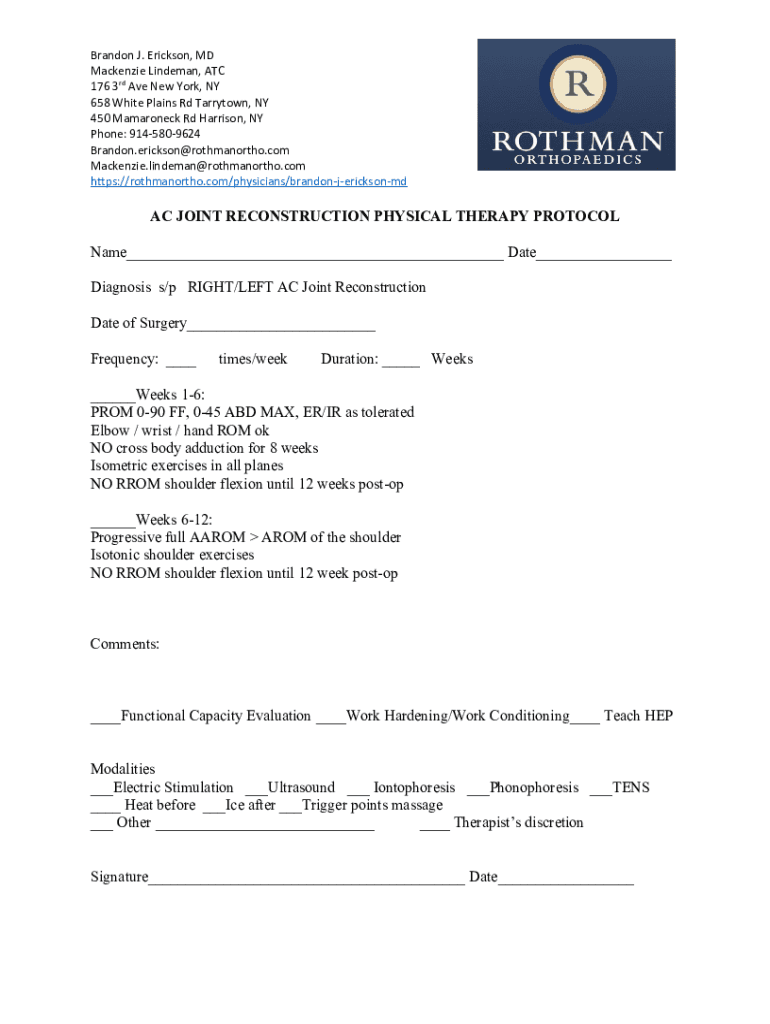 Fillable Online Total Shoulder Replacement PT Protocol Fax Email Print - pdfFiller