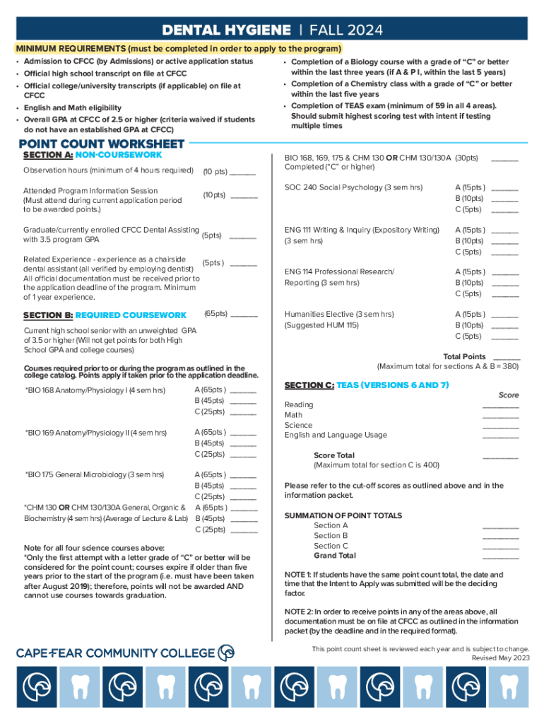 Fillable Online Program Information - Dental Hygiene Fax Email Print ...