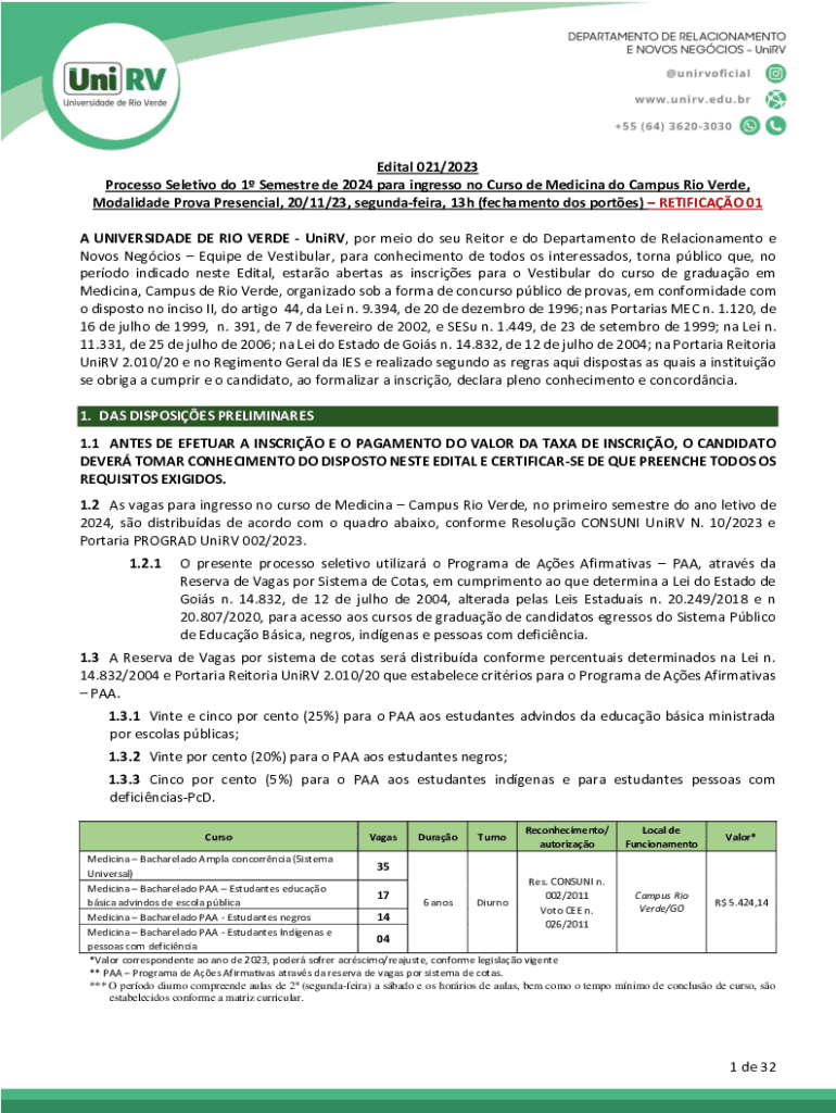 Preenchível Disponível ltimo dia para se inscrever no Vestibular de Medicina da ... Fax Email ...
